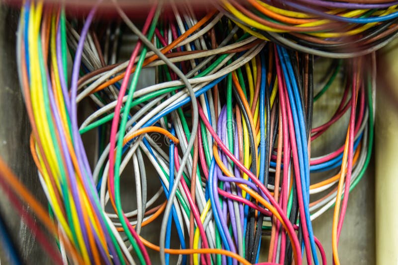 Inside Private Automatic Branch Exchange Telephone PABX Wire Cable ...