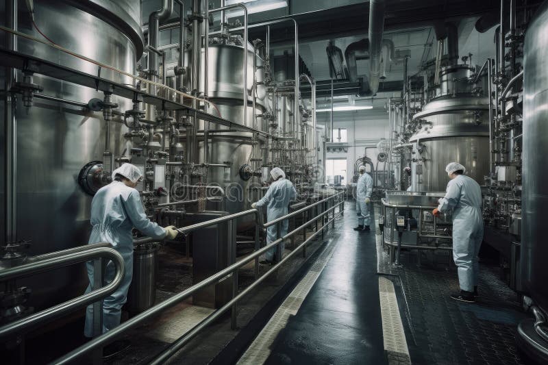 Inside a Processing Plant, with Workers Carrying Out Various Extraction ... Inside a Processing Plant, with Workers Carrying Out Various Extraction ...