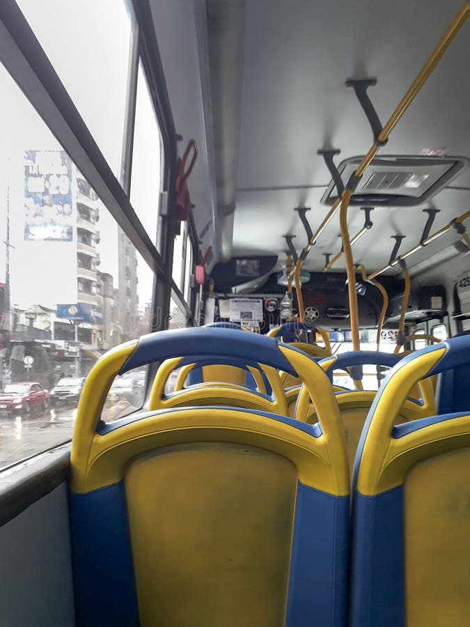 Inside Public Bus Passenger Point of View Stock Photo - Image of handle ...