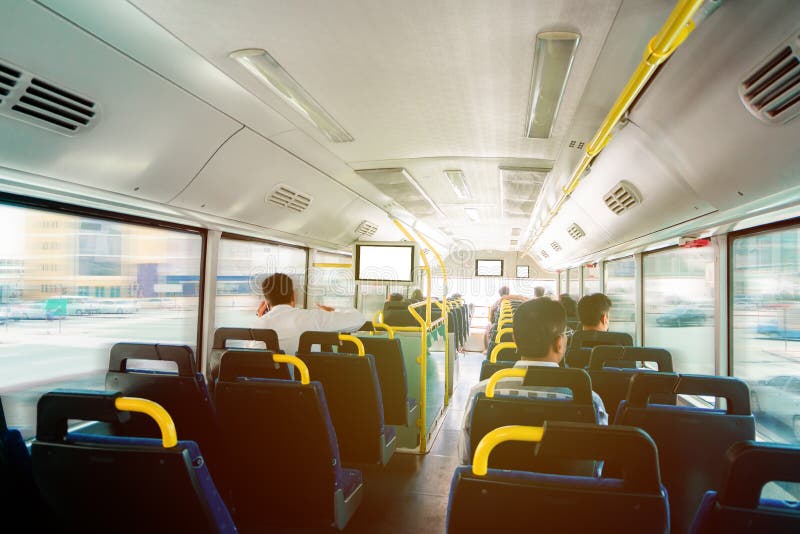 Inside of a public bus editorial photo. Image of mobility - 157523026