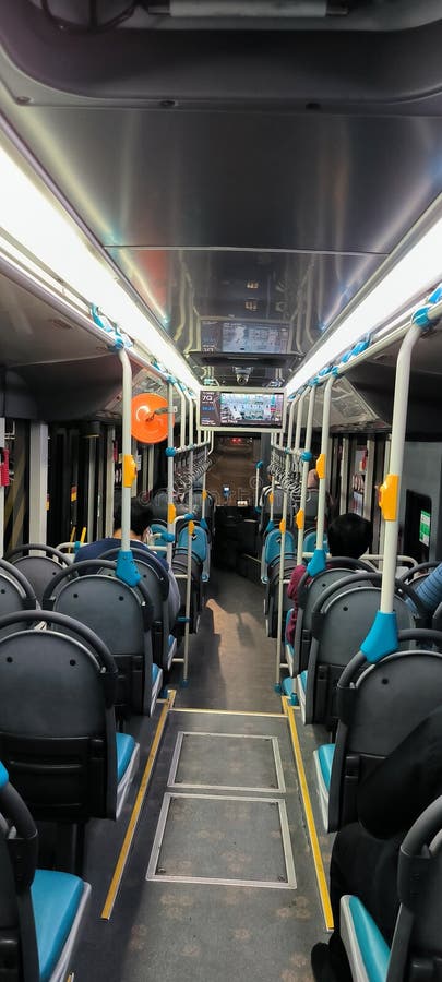 Inside of Public Transportation Bus Way Editorial Stock Image - Image ...