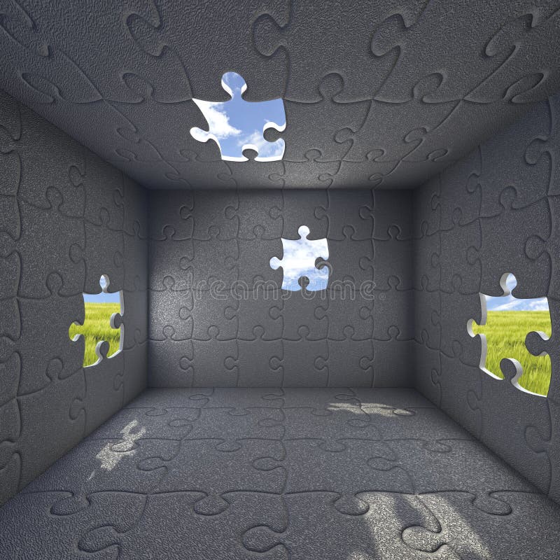 Puzzle box stock illustration. Illustration of blue, form - 16478295