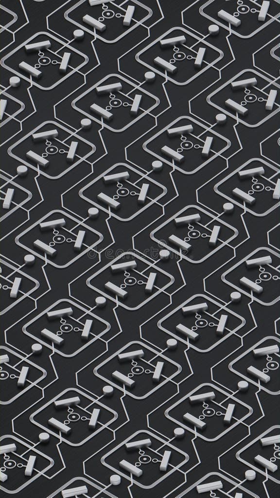 Inside Quantum Computer PCB, Macro, 3D Rendering, 16:9, Portrait ...