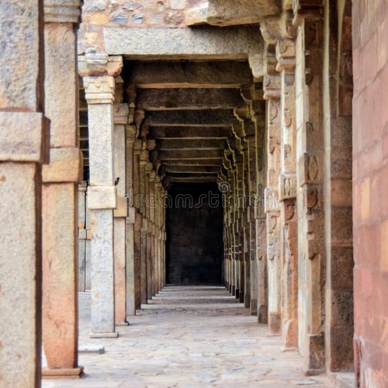 Inside the Qutub Minar Complex with Antic Ruins and Inner Square ...