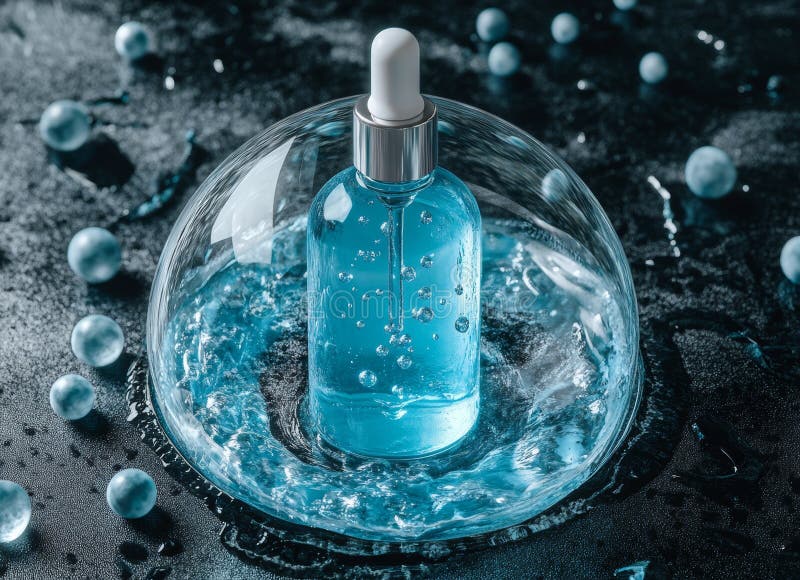 Inside a Radiant Sphere, a Clear Spray Bottle is Surrounded by ...