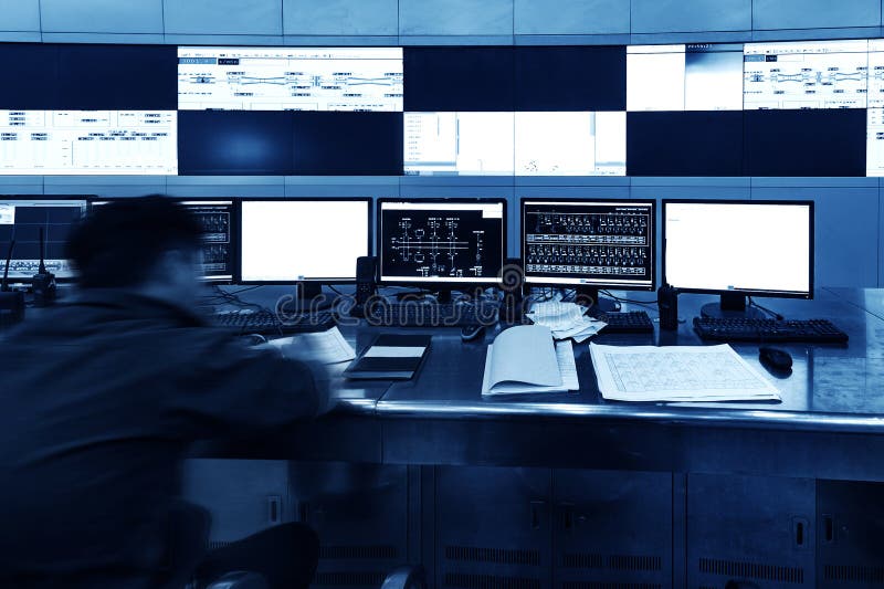 Inside the Railway Control Room Stock Image - Image of keyboard, mouse ...