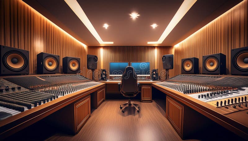 Inside a Recording Studio, AI Generated Stock Illustration ...
