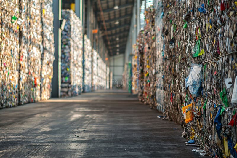 Inside a Recycling Facility, Walls of Compacted Waste Create a Dramatic ...