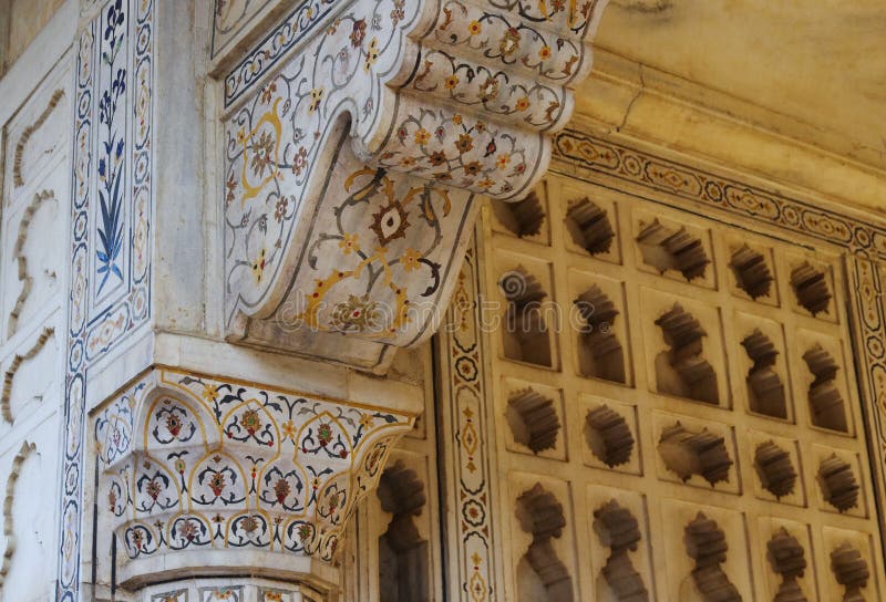 Details of red fort stock image. Image of historic, pillars - 29777353