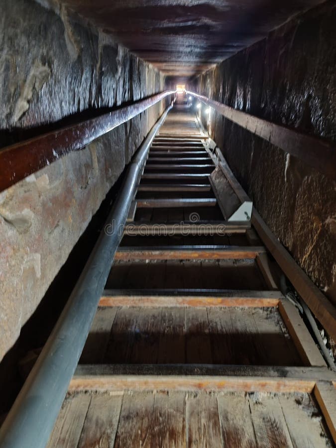 Inside the Red Pyramid stock image. Image of wall, tunnel - 376436453