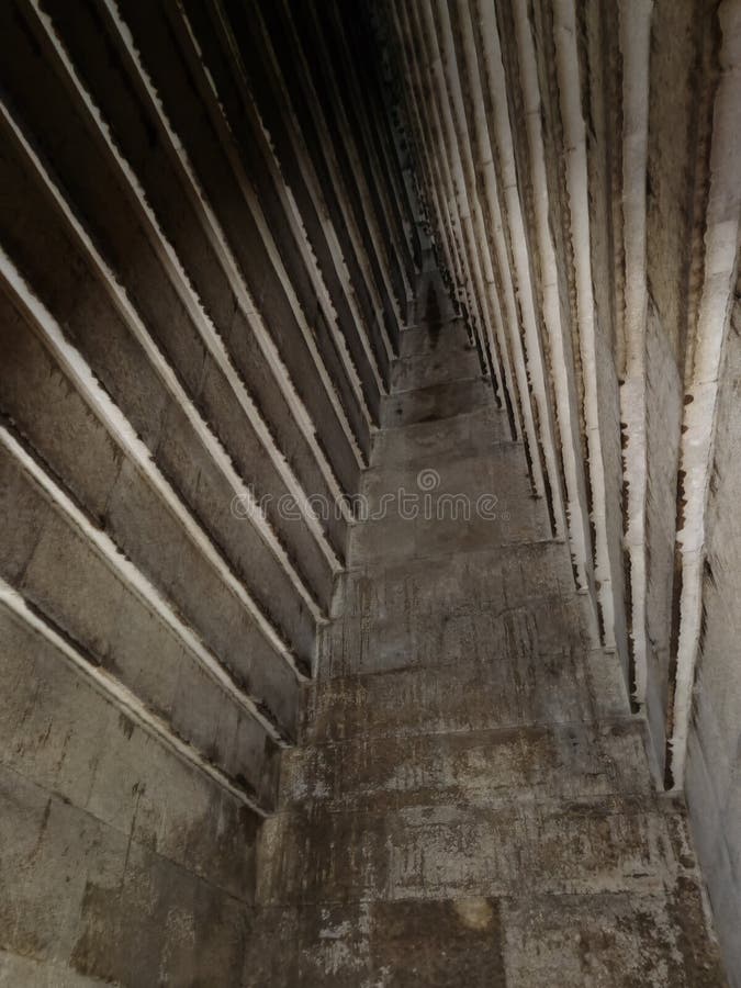 Inside the Red Pyramid editorial stock photo. Image of ceiling - 376436333