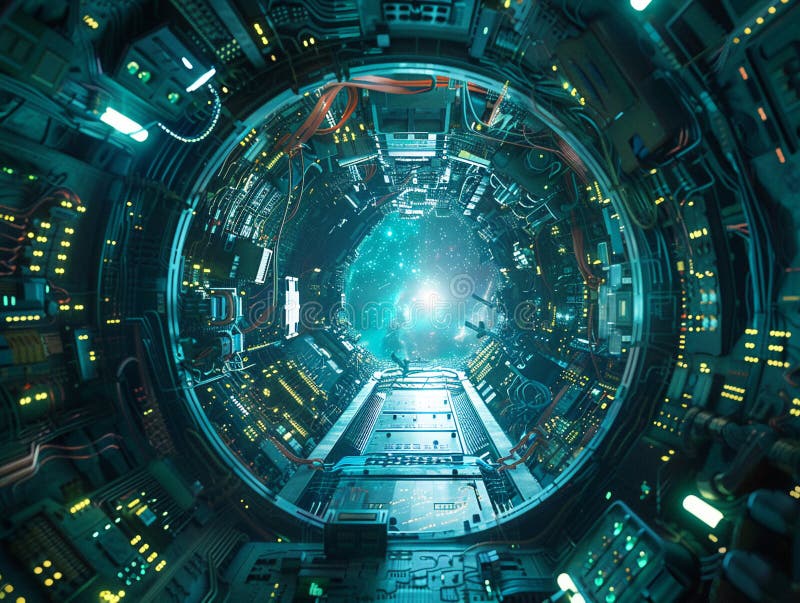Inside the Rocket a High-tech Circuit Board Hums Stock Illustration ...