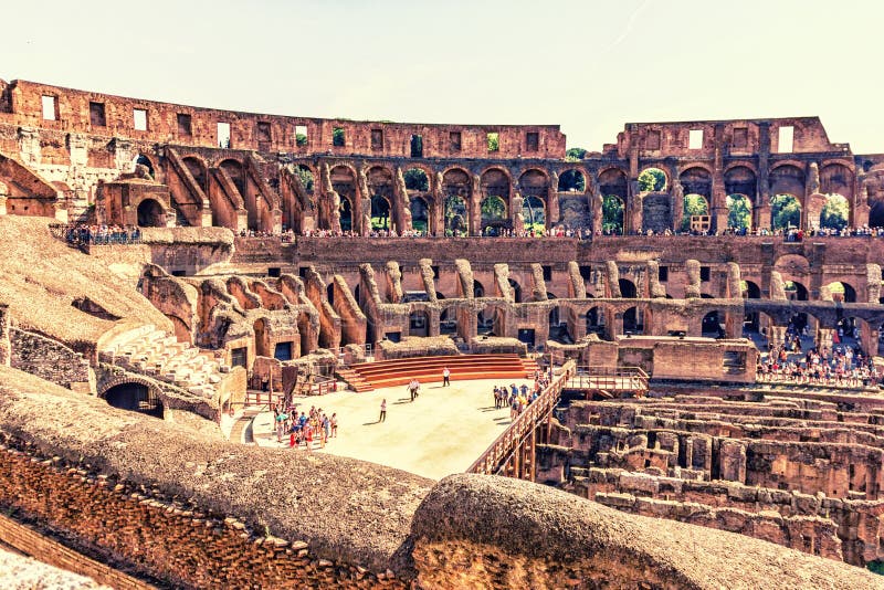 Inside of the Roman Coliseum Stock Photo - Image of architecture ...