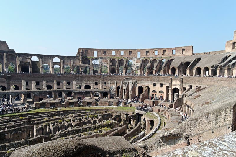 Inside the Roman Colosseum stock image. Image of ancient - 15735827
