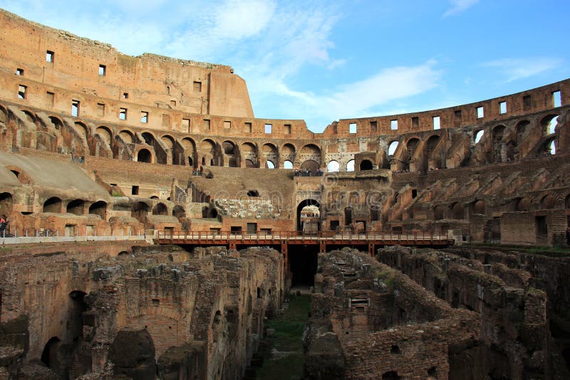 Inside the Roman Colosseum stock image. Image of italy - 28108517