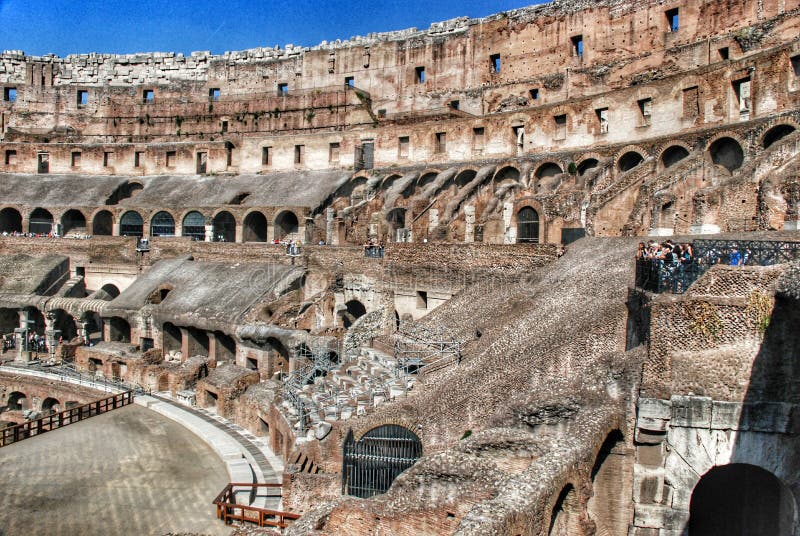 Inside of Rome Colosseum stock photo. Image of arch, archaeology - 55100268