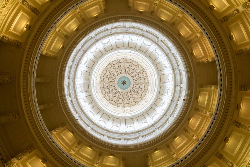 Inside the Rotunda of the Texas State Capitol Building, the Domed ...