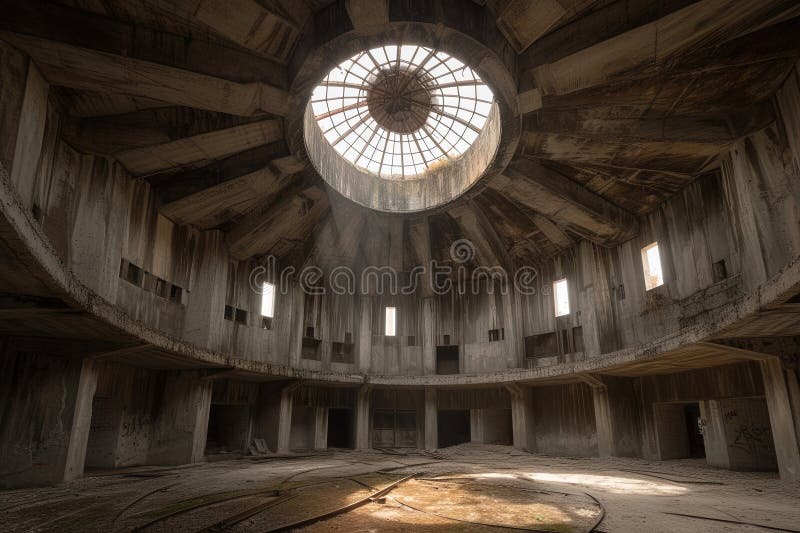 Inside the Round Building. Generative AI Stock Illustration ...