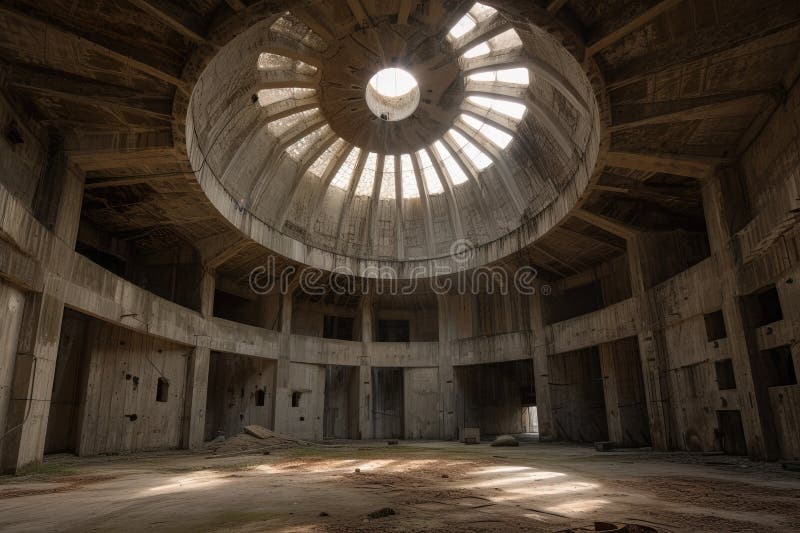 Inside the Round Building. Generative AI Stock Illustration ...