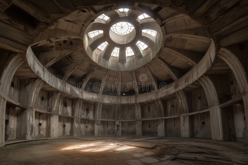 Inside the Round Building. Generative AI Stock Illustration ...