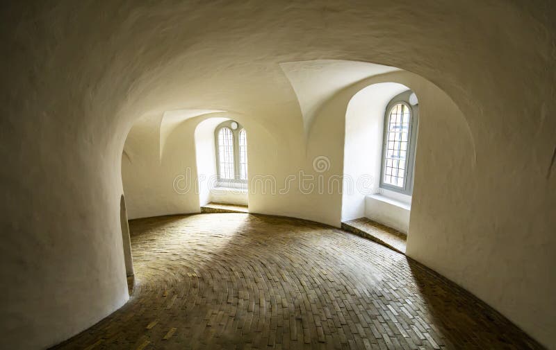 Inside of the Round Tower in Copenhagen, Denmark Stock Image - Image of ...