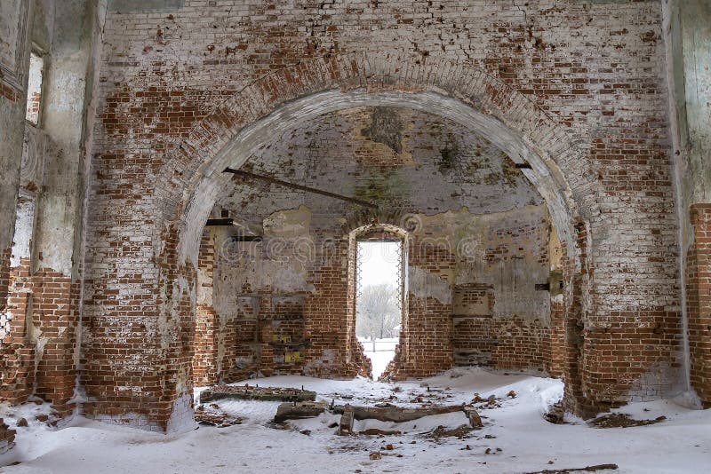 Inside the ruined temple stock image. Image of brick - 215316755