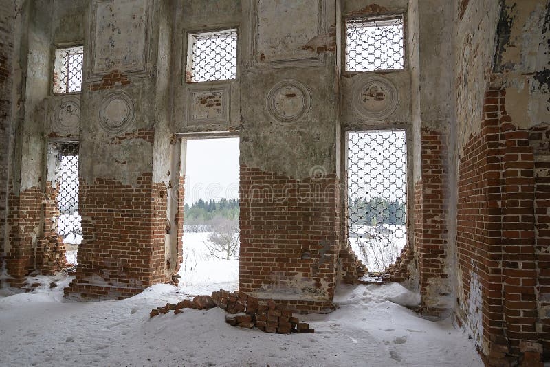 Inside the ruined temple stock photo. Image of cross - 216909272