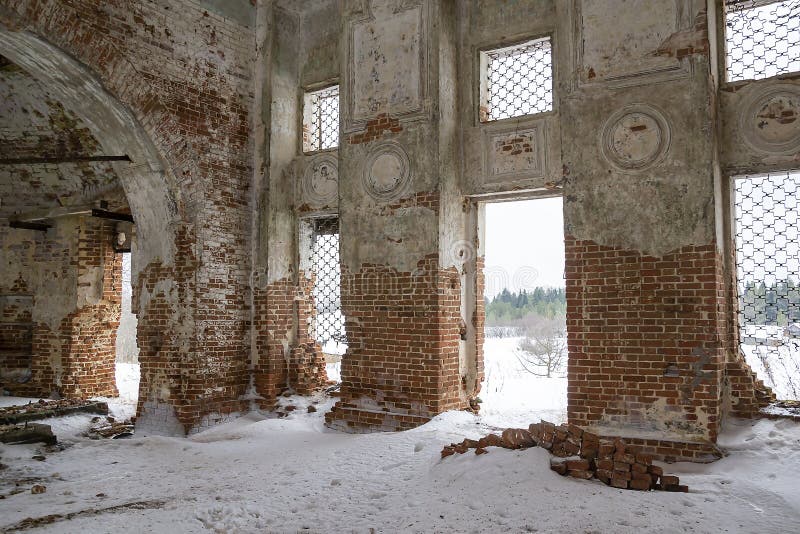 Inside the ruined temple stock photo. Image of brick - 215316806