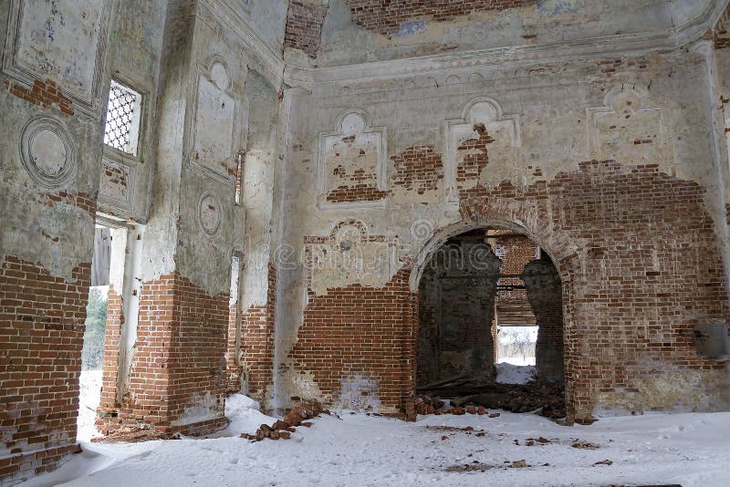 Inside the ruined temple stock image. Image of damaged - 215576669