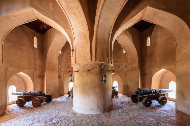 Interior of Rustaq Fort, Castle , Oman Stock Photo - Image of ancient ...