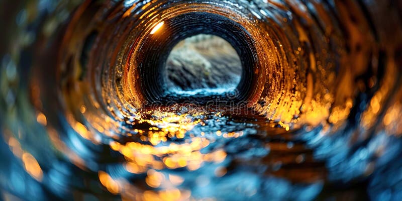 Inside a rusty sewer pipe stock photo. Image of factory - 331869828