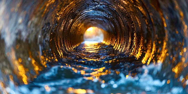 Inside a rusty sewer pipe stock photo. Image of metal - 331870480