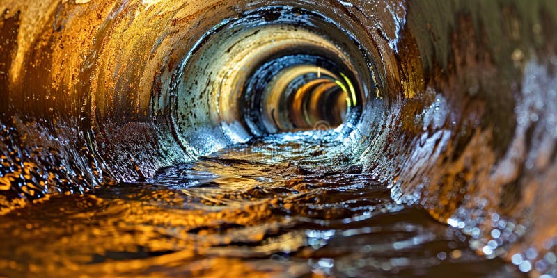 Inside a rusty sewer pipe stock photo. Image of fitting - 331871804