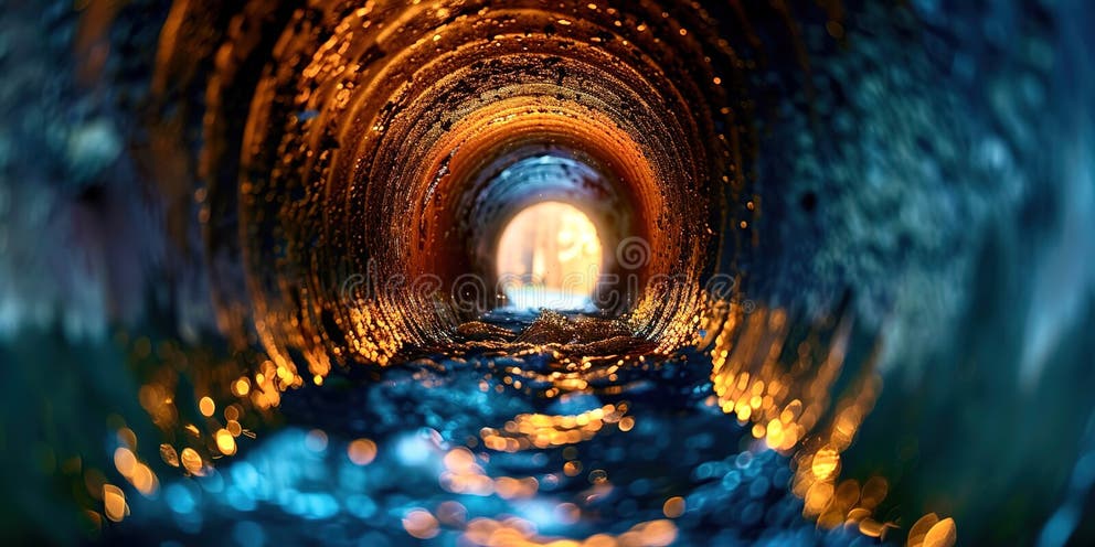 Inside a rusty sewer pipe stock photo. Image of factory - 331870156