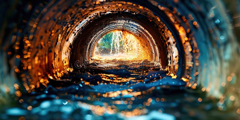 Inside a rusty sewer pipe stock photo. Image of fitting - 331871066
