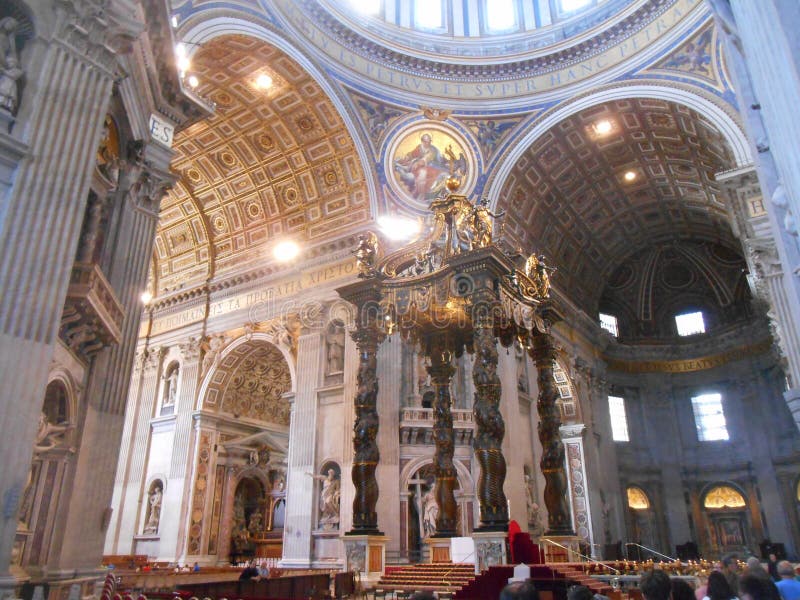 Inside Saint Peter Cathedral Vatican Rome Italy Europe Editorial Image ...
