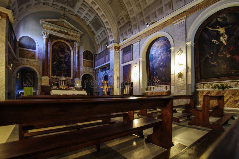 Inside Saint Sebastian Church in Rome, Italy Editorial Photo - Image of ...