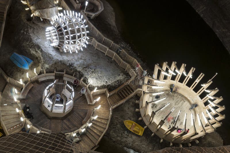 Inside a salt mine stock photo. Image of dark, turda - 92520614