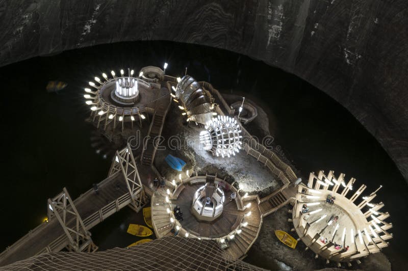 Inside a salt mine stock image. Image of rock, dark, mineral - 92520637