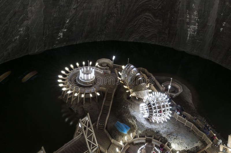 Inside a salt mine stock image. Image of cave, exploration - 92520657