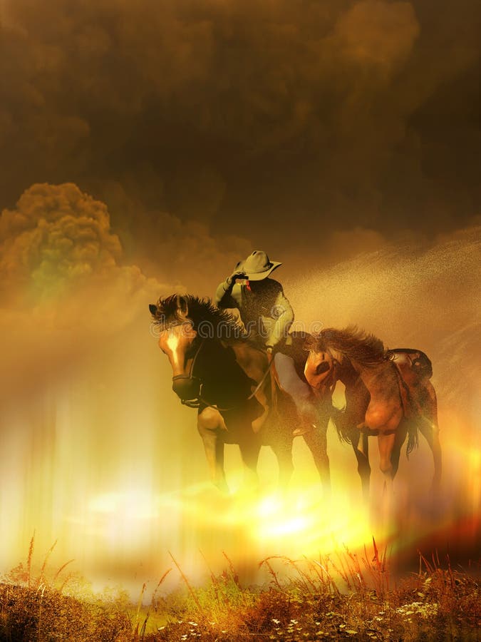 Mysterious Island Under Lightnings Stock Illustration - Illustration of ...