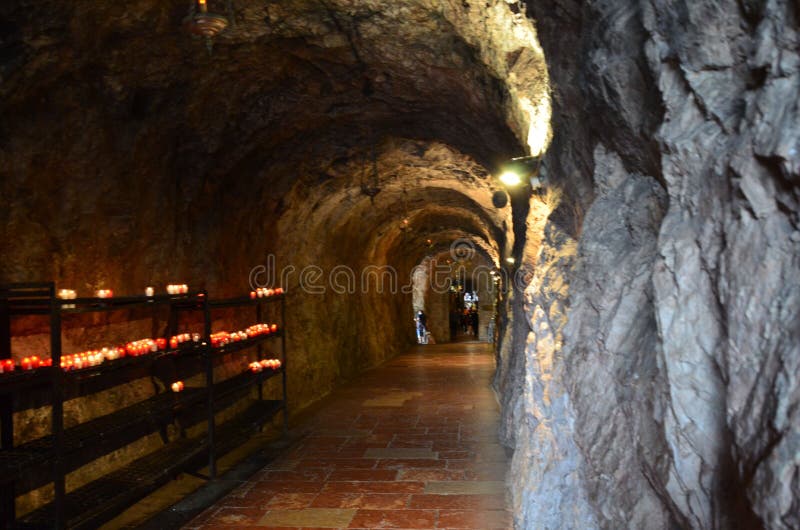 Inside of the Santa Cueva De Covadonga Church in a Cave, Spain ...