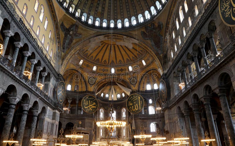 Inside of the Santa Sofia in Istanbul Editorial Stock Photo - Image of ...