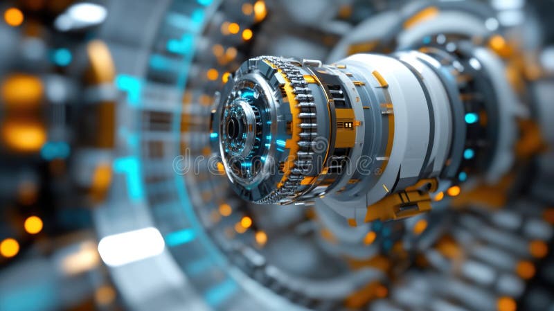 Inside a Satellite Engine: Space Technology in Focus. Stock ...