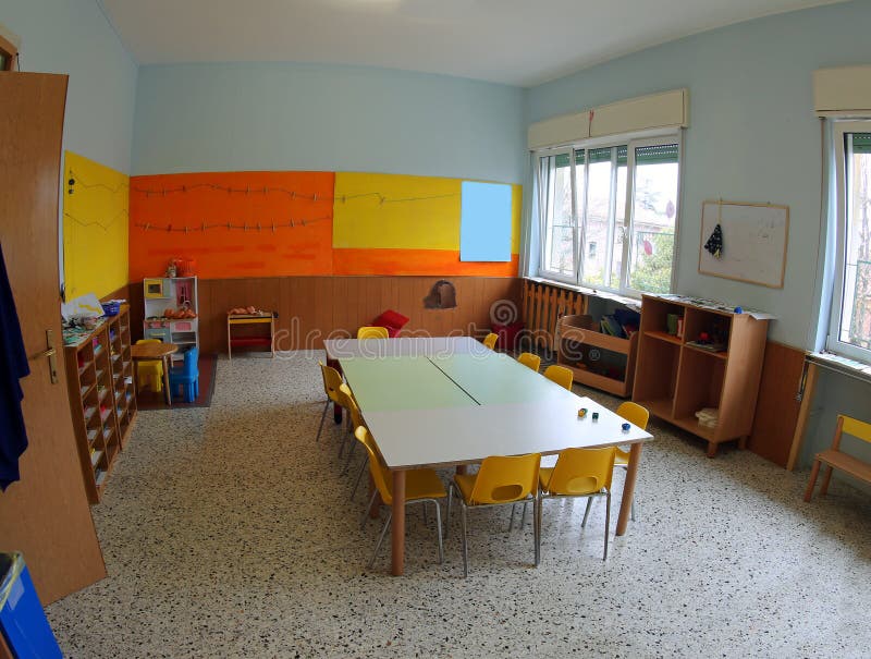 Inside the School Class of a School with Small Tables Stock Image ...