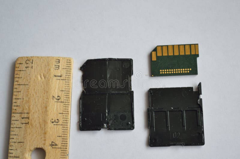 Inside an SD Card with Inch Scale Ruler Stock Image - Image of needing ...