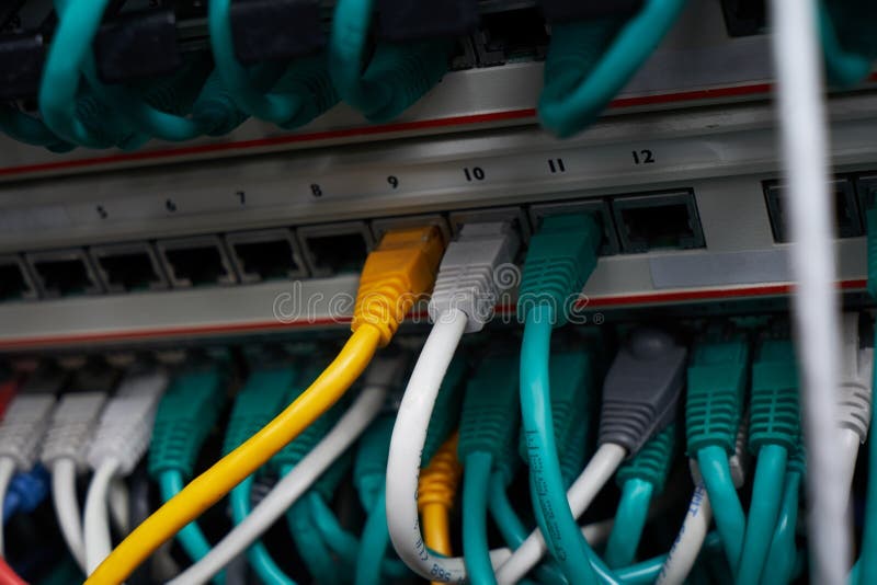 Inside of a Server Room. Cables in Datacenter. Stock Image - Image of ...