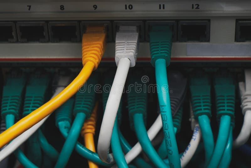 Inside of a Server Room. Cables in Datacenter. Stock Image - Image of ...