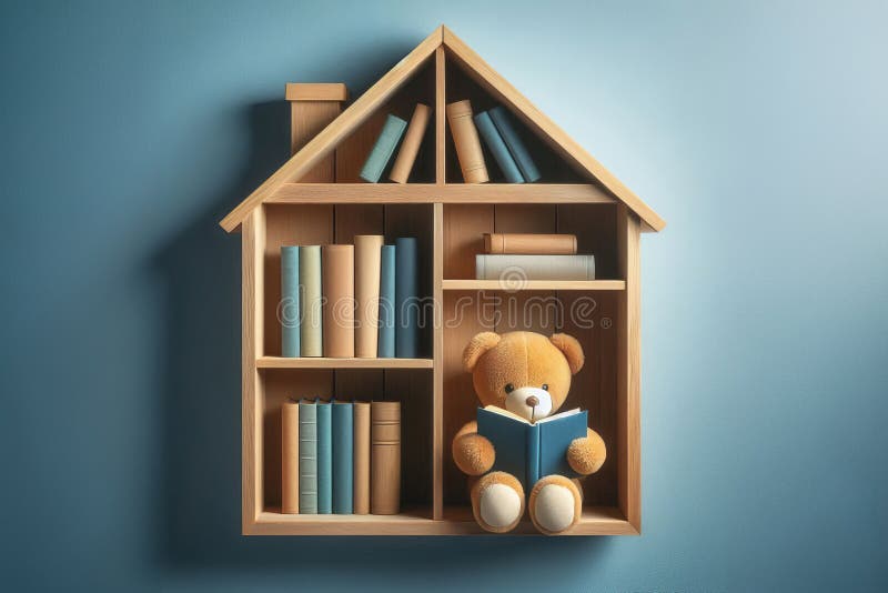 Inside the Shelf, There are Several Compartments with Different Objects ...