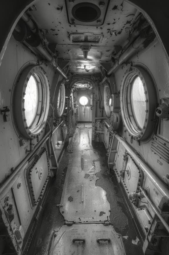 Inside of Ship with Numerous Windows Stock Image - Image of portholes ...